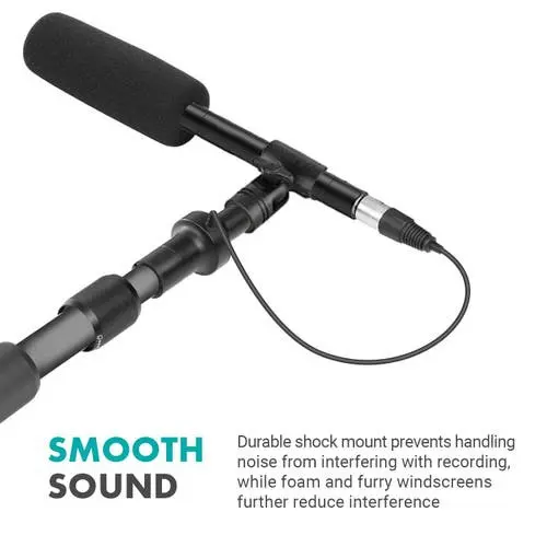 MOVO Boom Microphone With Telescoping Boom Pole And Xlr Cable