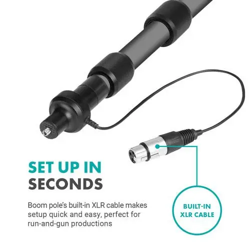 MOVO Boom Microphone With Telescoping Boom Pole And Xlr Cable