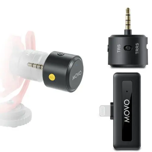 MOVO Wm-vxr10 Wireless Shotgun Mic Adapter For Iphone/lightning Devicescompatible Vxr10 - Black