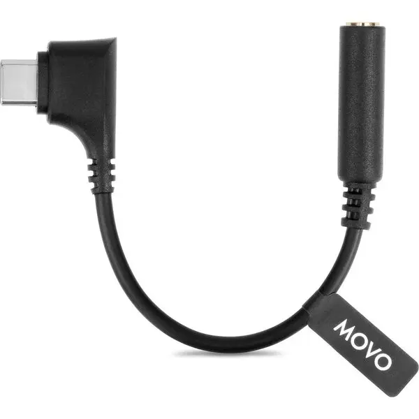 MOVO Ucma-3 Female 3.5mm Trrs To Usb-c Right Angle Mic. Cable - Black
