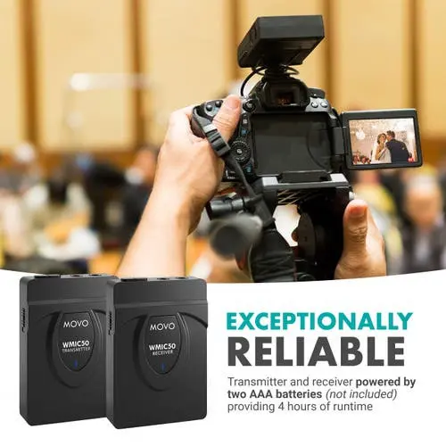 MOVO Wmic50 2.4ghz Wireless Lavalier Microphone System For Cameras