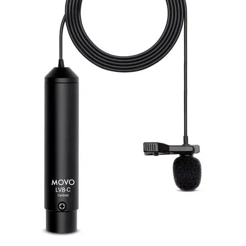 MOVO Lv8-c Broadcast-quality Xlr Lavalier Miccardioid Condenser - Black