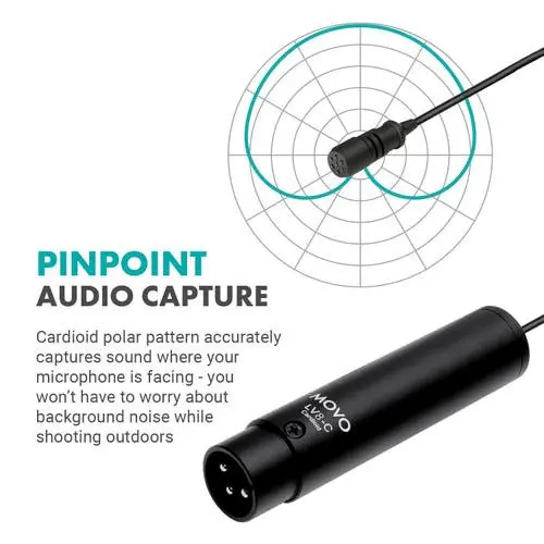 MOVO Lv8-c Broadcast-quality Xlr Lavalier Miccardioid Condenser