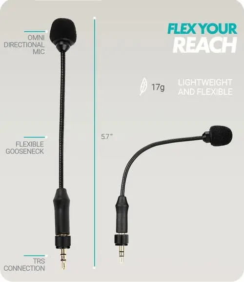 MOVO Mv-m101 Gooseneck Omnidirectional Lavalier Microphone- Compatible Wireless Transmitters