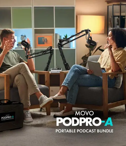 MOVO Podpro-a Portable Podcasting Bundle For 2 For Smartphones And Computers