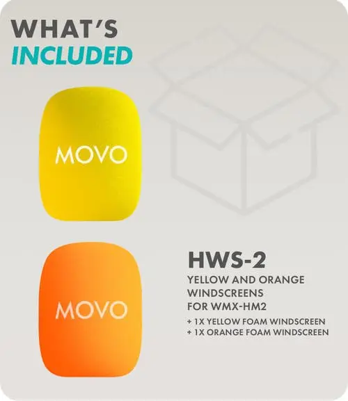 MOVO Hws-2 Colored Windscreens Wmx-hm2 & Rode Interview Go