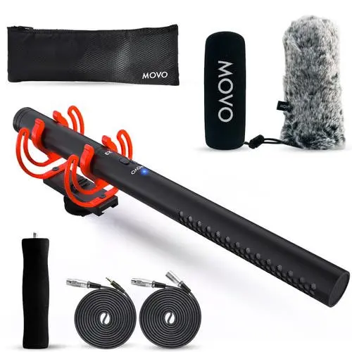 MOVO X3-ii 11-inch Xlr Supercardioid Shotgun Condenser Microphone For Camera - Black