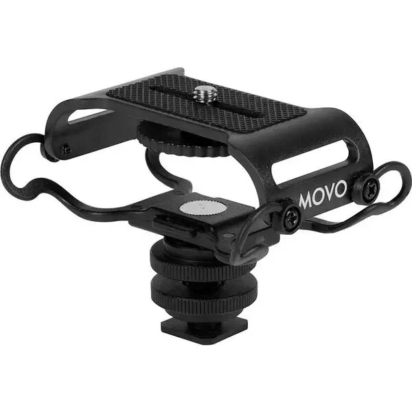 MOVO Smm5-b Universal Microphone And Portable Recorder Shock Mountfits The Zoom H4n, H5, H6, Tascam Dr-40, Dr-05 - Black