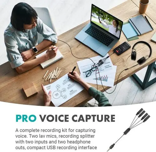 MOVO Versalav-v2 Lavalier Microphone Set For Smartphones, Computer