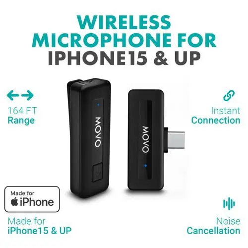 MOVO Wireless Mini Usb-c Wireless Microphone For Iphone 15 And Up