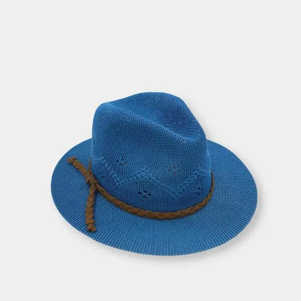 KANUT SPORTS Whetstone Braided Leather Cord Fedora - Turquoise