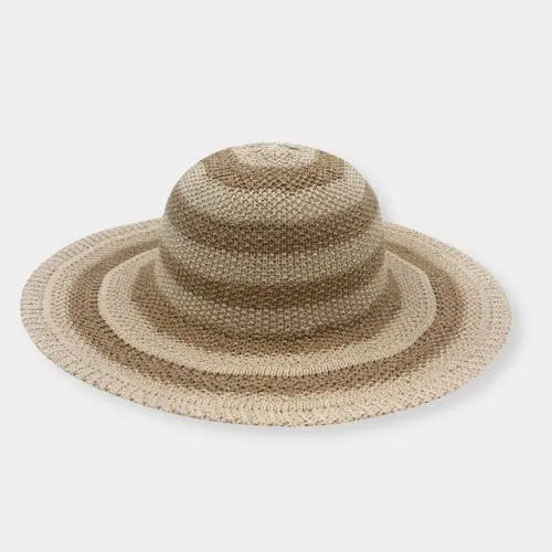 KANUT SPORTS Cassidy Wide Brim Hat - Natural Stripe