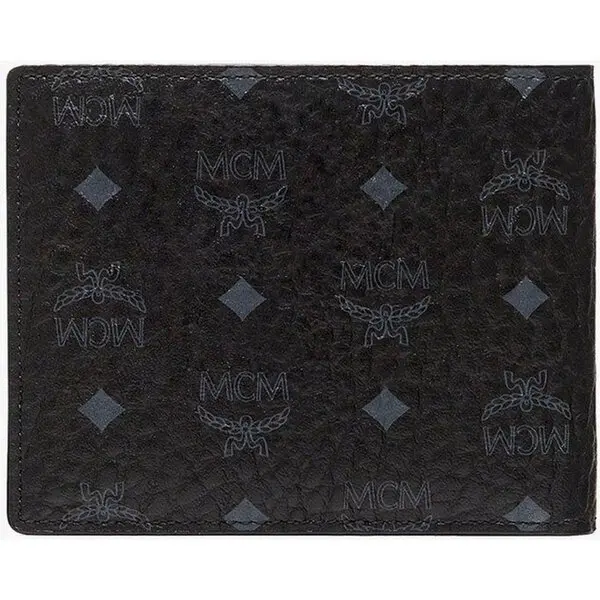 Mcm Bifold Wallet In Visetos With Card Case - Black