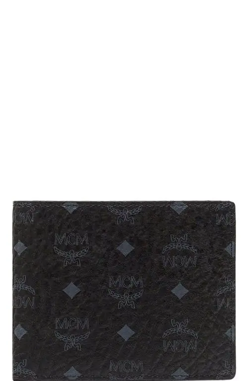 Mcm Bifold Wallet In Visetos With Card Case - Black