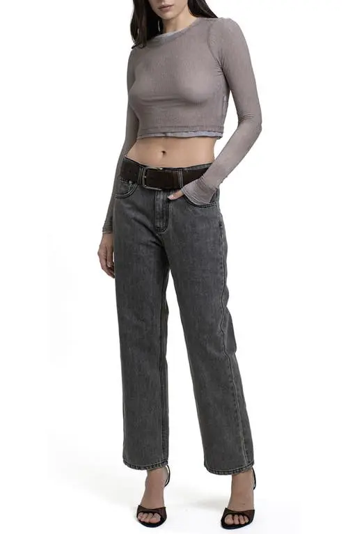 MOTHER OF ALL Moa High Waist Straight Leg Denim - Gray