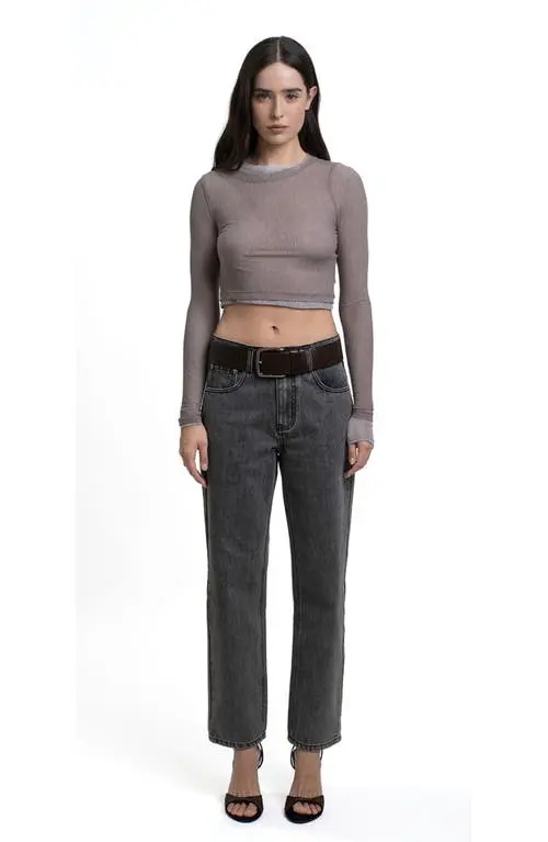 MOTHER OF ALL Moa High Waist Straight Leg Denim - Gray