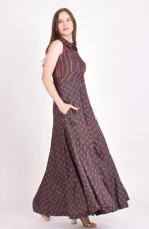 RAAS Meher Slit Button Up Maxi Dress