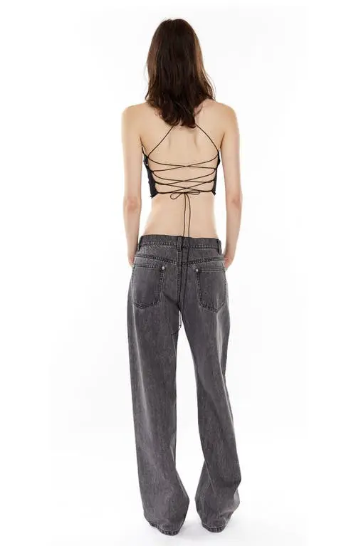 MOTHER OF ALL Moa Mid-waist Wide-leg Jeans - Gray