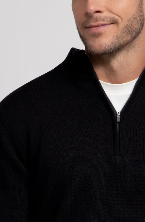 JACK ARCHER Quarter-zip Cotton Sweater - True Black
