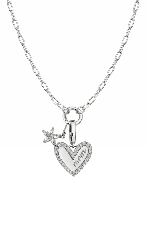 HOLLYWOOD SENSATION Bloom Mom Heart Necklace - Silver