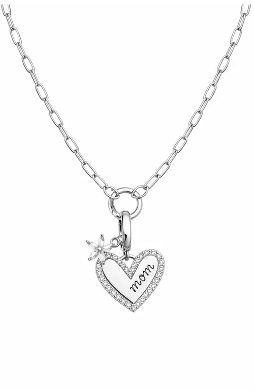 DLORIA Bloom Mom Heart Necklace - Silver