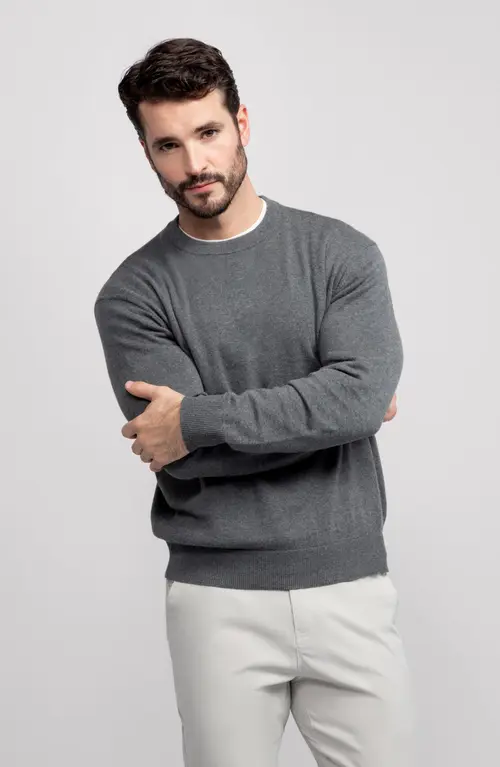 JACK ARCHER Anytime Crewneck Sweater - Medium Heather Gray