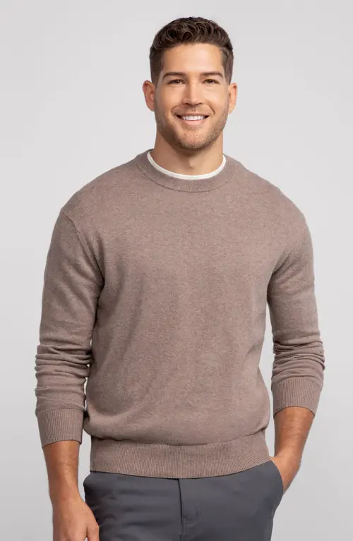 JACK ARCHER Anytime Crewneck Sweater - Mocha Heather