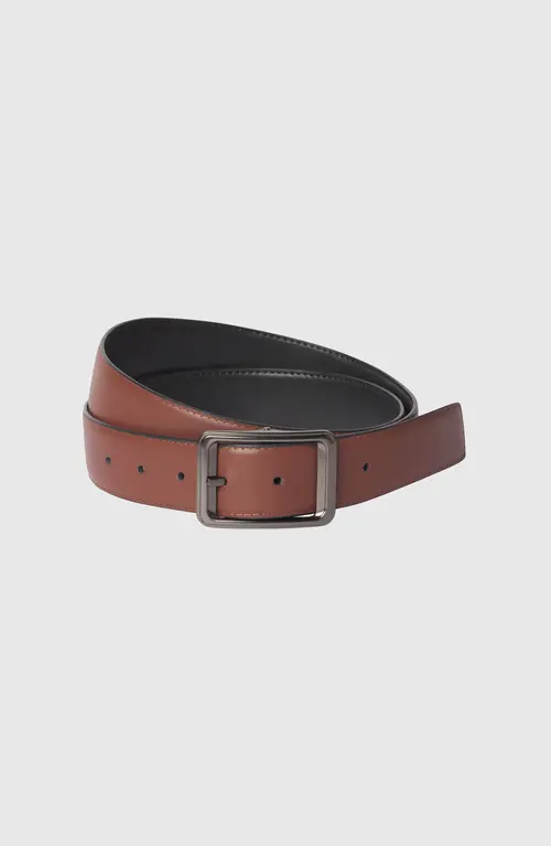 JACK ARCHER Reversible Leather Belt - Black/brown