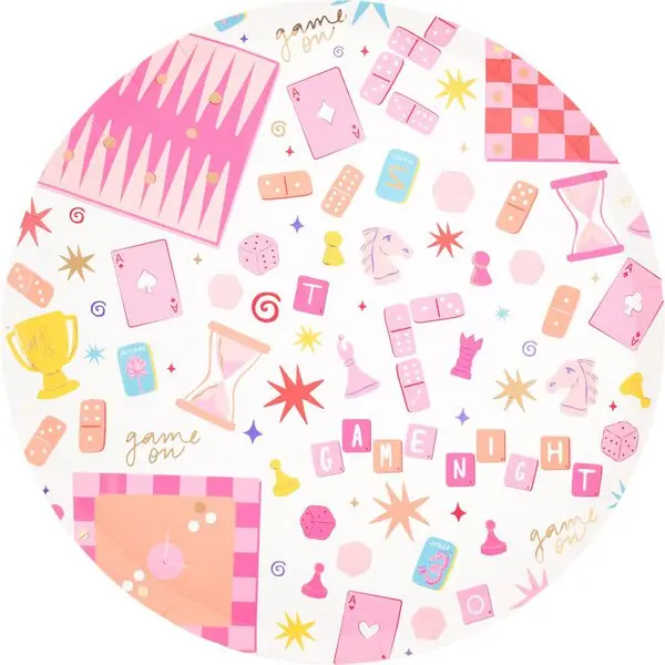 JOLLITY & CO Game Night Pattern Dinner Plates - Assorted Pre-pack