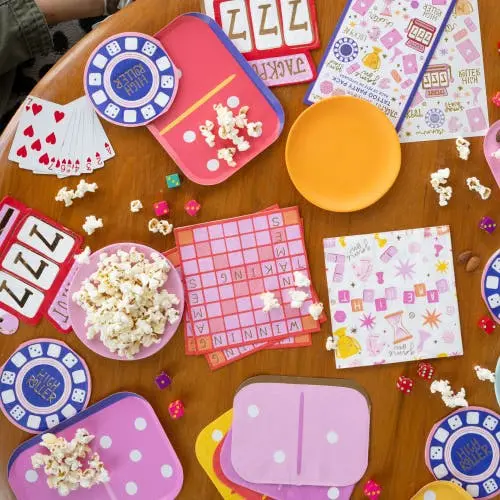 JOLLITY & CO Game Night Pattern Dinner Plates