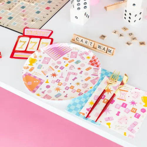 JOLLITY & CO Game Night Pattern Dinner Plates