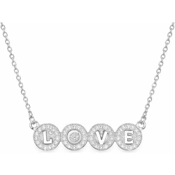 DONATELLO GIAN Crystal Love Pendant Necklace - Silver