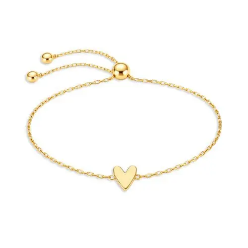 DONATELLO GIAN Tone Heart Slider Bracelet - Gold