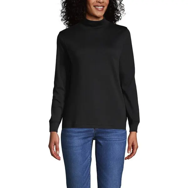 LANDS' END Long Sleeve Supima Mock Turtleneck