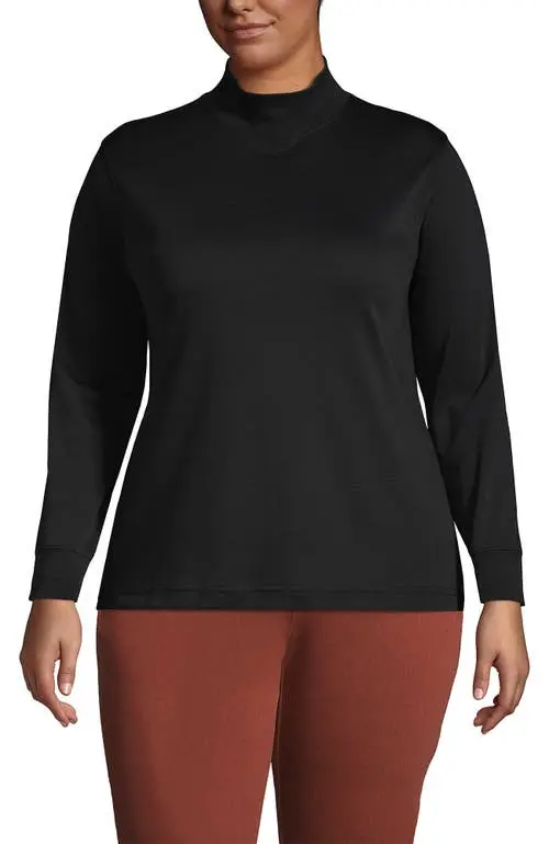 LANDS' END Long Sleeve Supima Mock Turtleneck