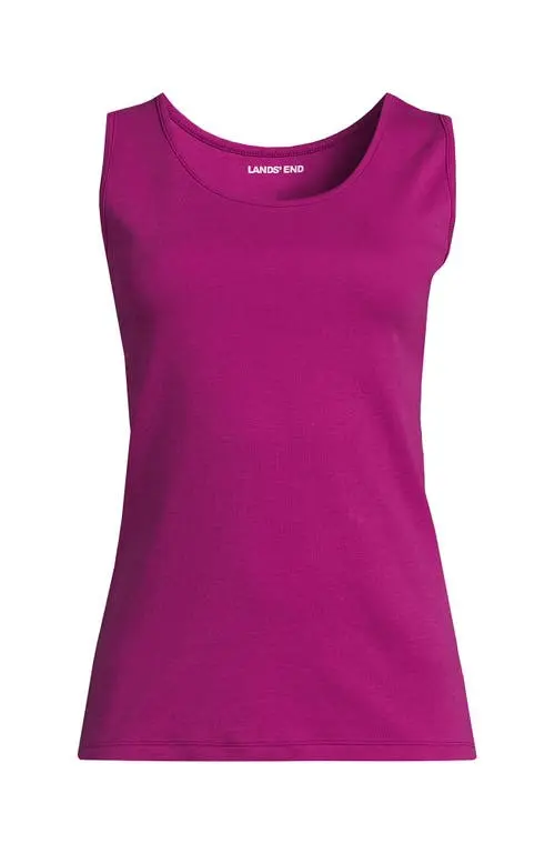 LANDS' END Cotton Tank Top - Raspberry Sorbet