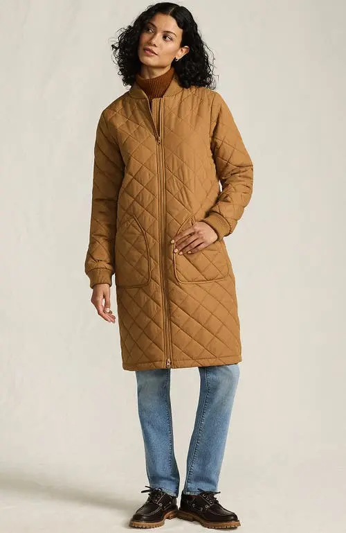 LANDS' END Featherfree Insulated Bomber Coat - Canyon Camel