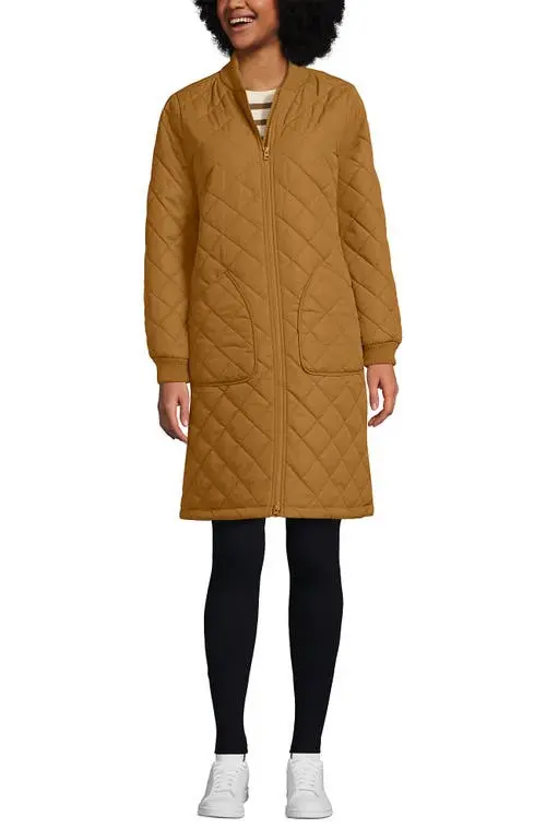 LANDS' END Featherfree Insulated Bomber Coat - Canyon Camel