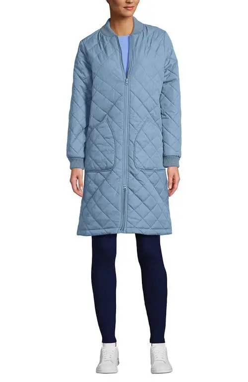 LANDS' END Featherfree Insulated Bomber Coat - Soft Peacock