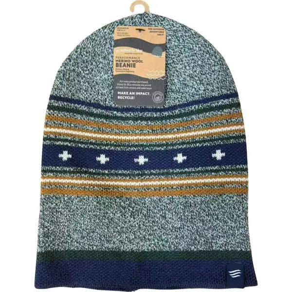 United By Blue Merino Wool Fair Isle Beanie - Teal