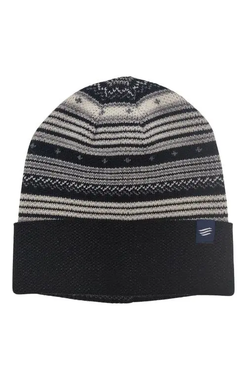 United By Blue Merino Wool Fair Isle Knit Beanie - Black