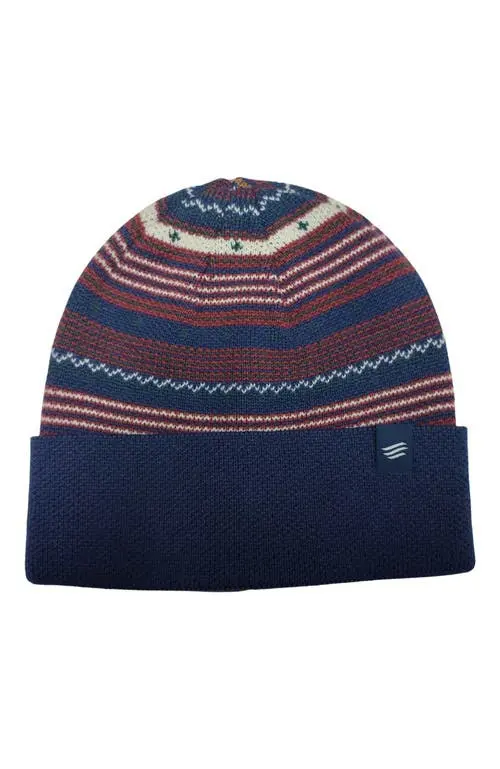 United By Blue Merino Wool Fair Isle Knit Beanie - Midnight Navy