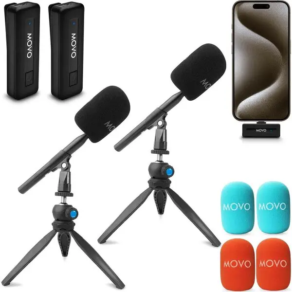 MOVO Wireless Mini Uc-duo Usb-c Wireless Microphone For Iphone 15/16/android - Black