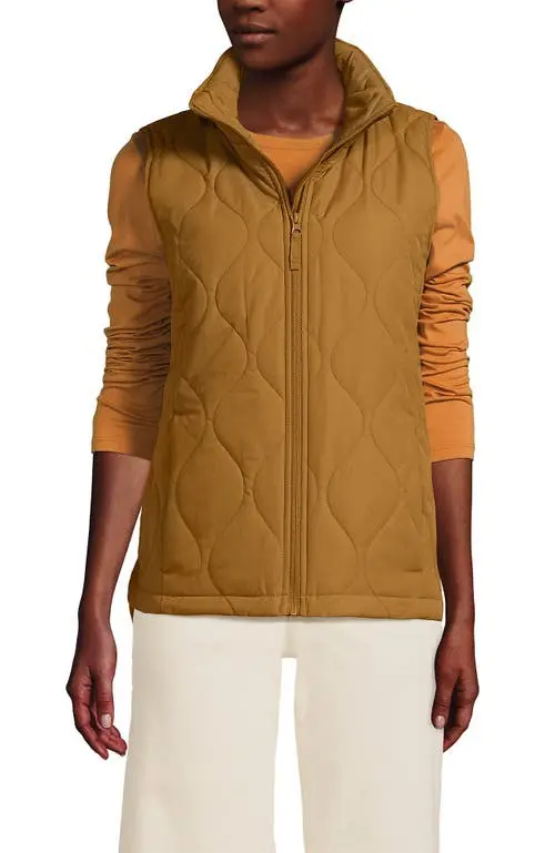 LANDS' END Featherfree Insulated Vest - Canyon Camel