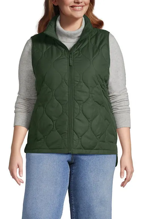 LANDS' END Featherfree Insulated Vest - Estate Green