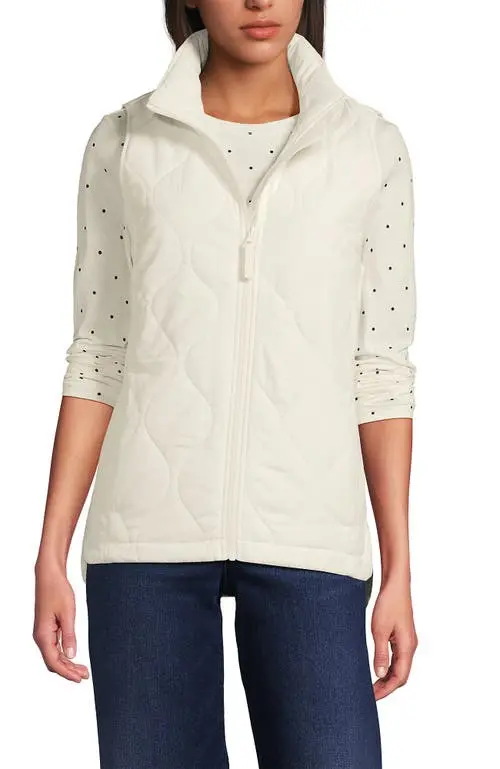 LANDS' END Featherfree Insulated Vest - Ivory