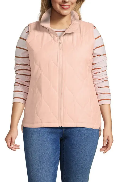 LANDS' END Featherfree Insulated Vest - Soft Mineral Blush