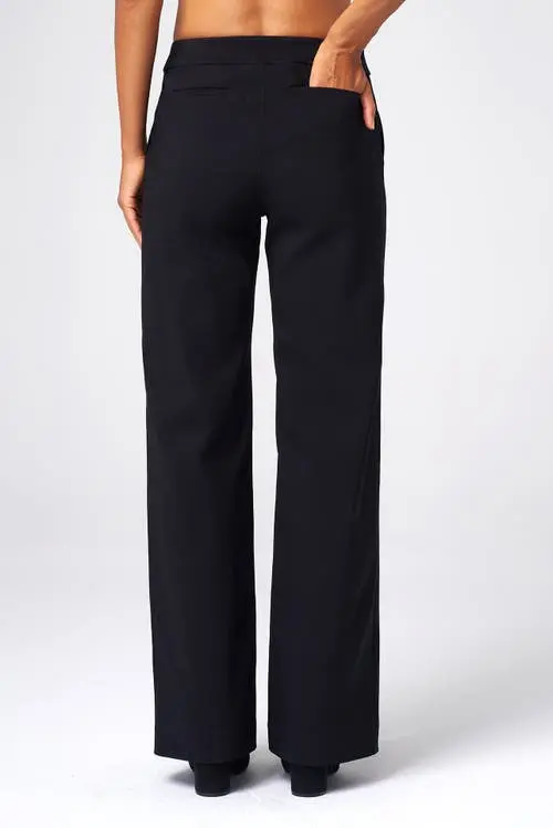 FRANNE GOLDE Wilshire Straight-leg Pant - Black