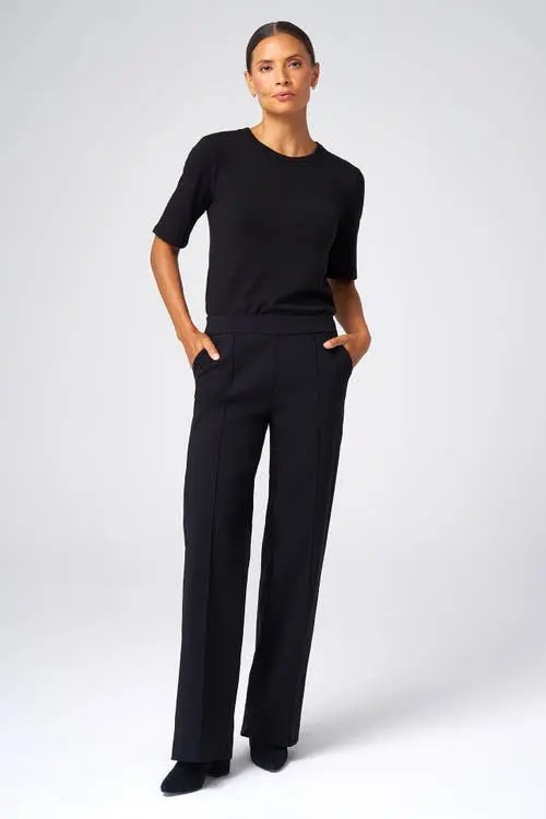 FRANNE GOLDE Wilshire Straight-leg Pant - Black