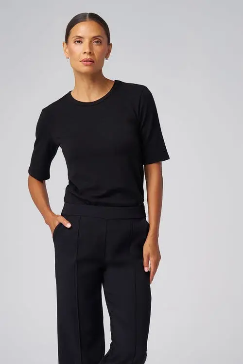 FRANNE GOLDE Wilshire Straight-leg Pant - Black